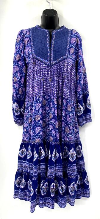 Vintage | Dresses | Vintage Her Excellency Purple India Floral Maxi ...